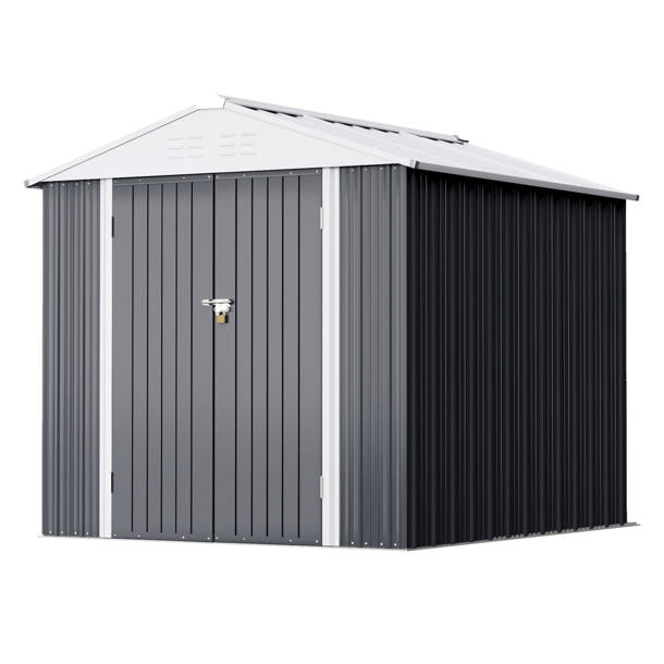 Devoko Outdoor Garden 6 ft. W X 4 ft. D Metal Storage Shed & Reviews ...